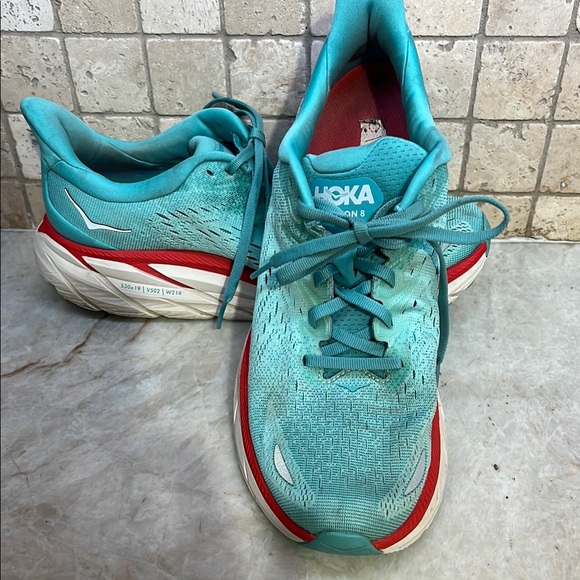 Hoka | Shoes | Hoka Blue And Red Athletic Shoes With Cushioned Sole ...